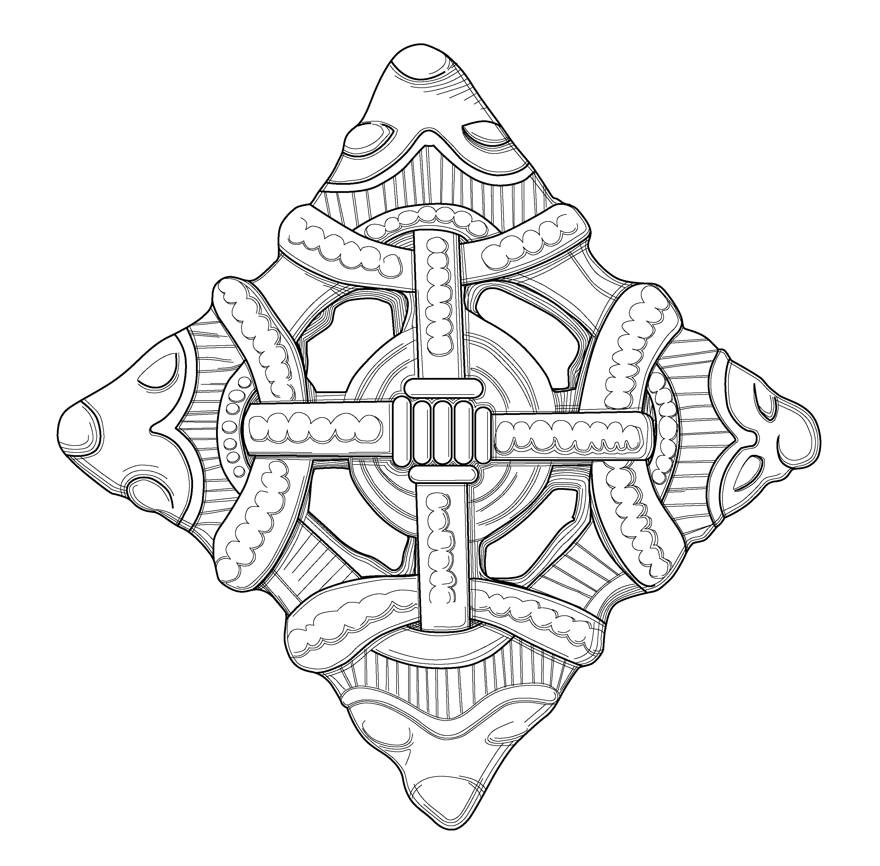 Drawing of a Lozenge Brooch · Vikings in the East Midlands
