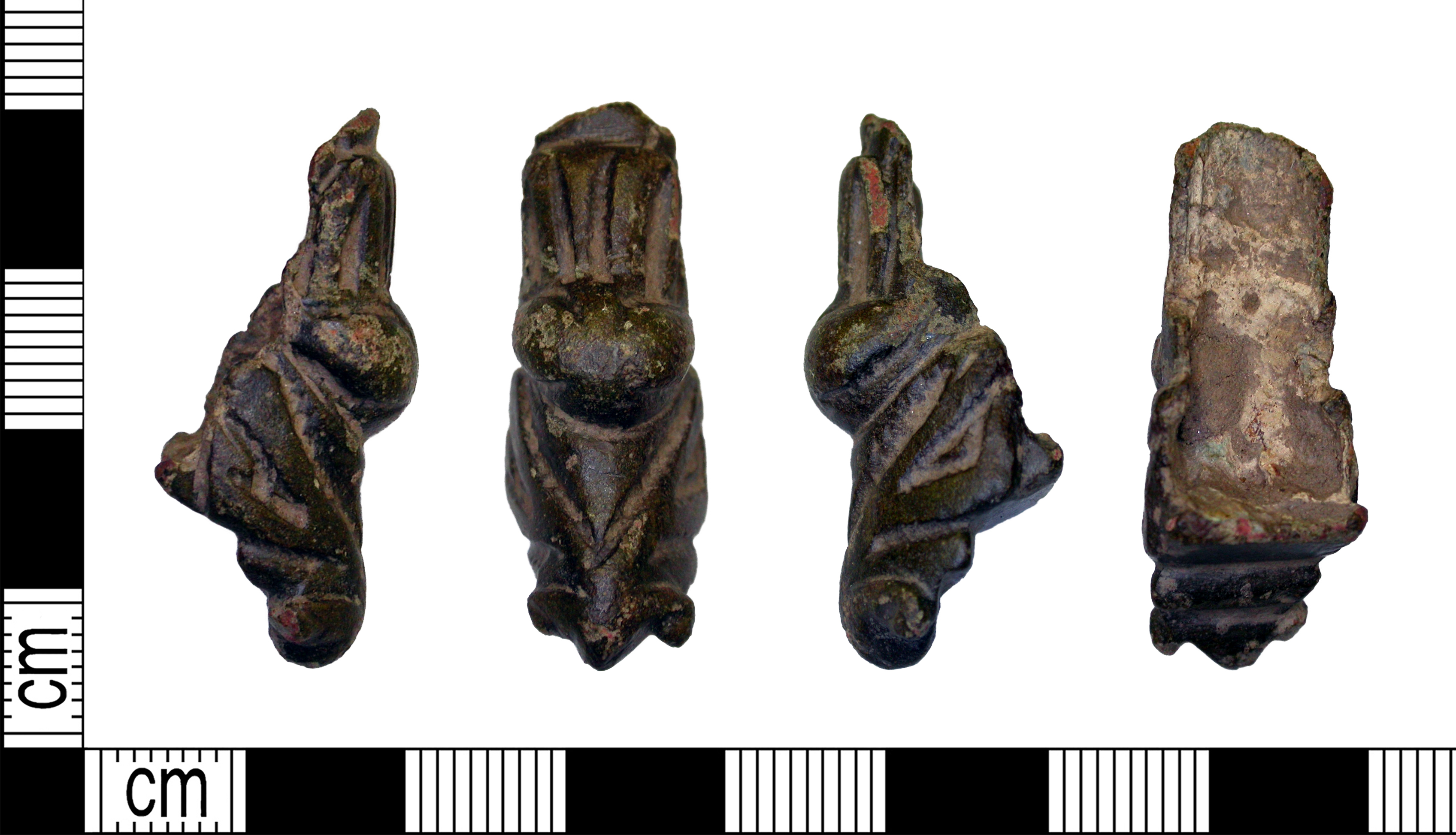 Zoomorphic Stirrup Terminal (LEIC-F1C6D4) · Vikings in the East Midlands